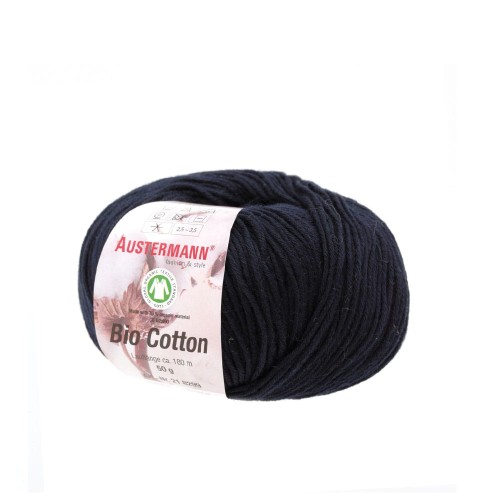 Włóczka Bio Cotton 002 Schwarz - 100% bawełna z certyfikatem GOTS